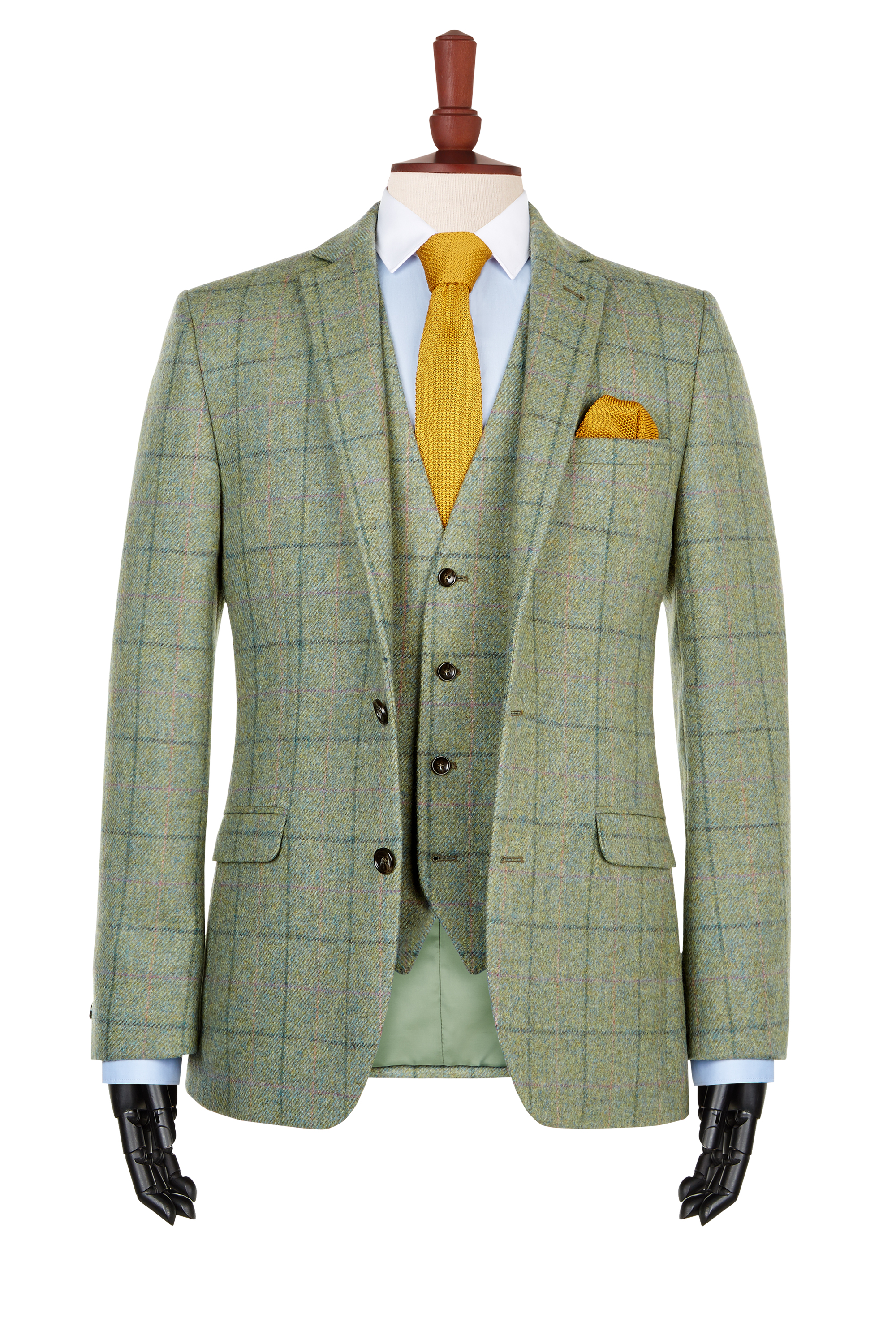 Moss 1851 Green Multi Check Tweed Jacket